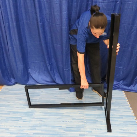 Large strong slat wall floor stand display | Easy set up no tools